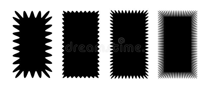 Jagged Rectangle. Bright Color Simple Shapes. Rectangle Paper Template ...