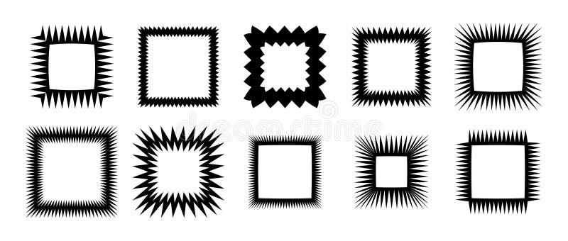 Zig Zag Edge Square Frames Collection. Jagged Shapes Set Stock Vector ... Zig Zag Edge Square Frames Collection. Jagged Shapes Set Stock Vector ...