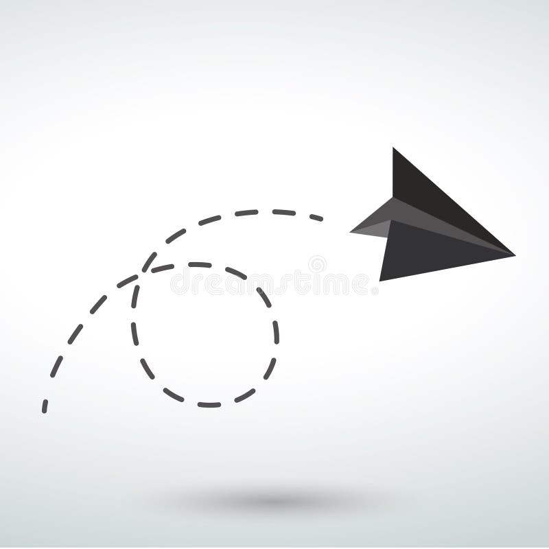 Zig Zag Flying Paper Plane, Illustration. Stock Illustration ...
