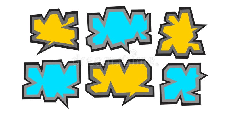 Zig Zag Peech Bubble and Dialogue Set Illustration Element Stock Vector ...