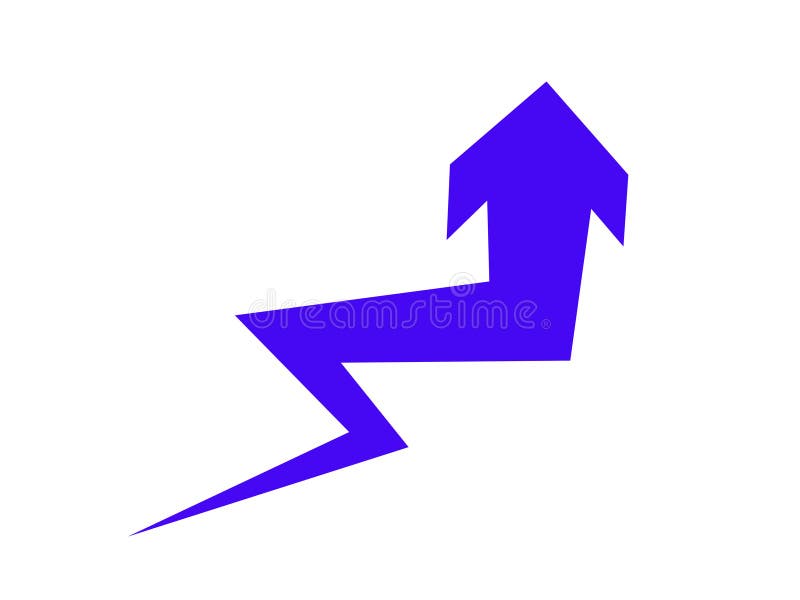 Zig zag up arrow stock illustration. Illustration of symbol - 371946928