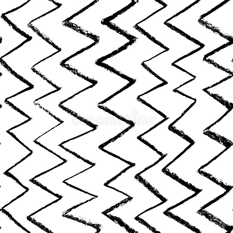 Zig Zag Vertical Charcoal Lines Seamless Pattern Stock Vector