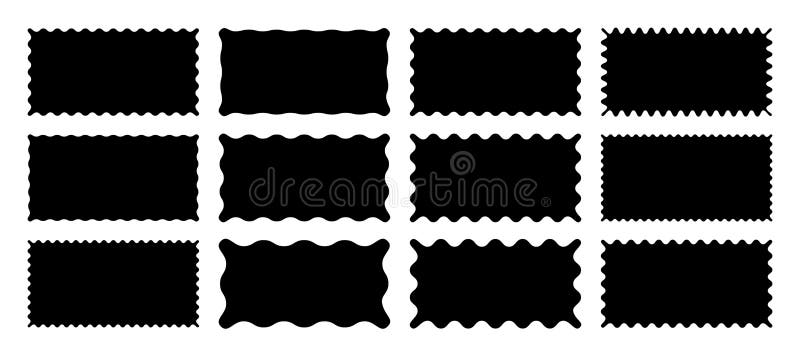 Wavy Edge Rounded Shape Icon. Frame with Zigzag Edge. Geometric Zig Zag ...