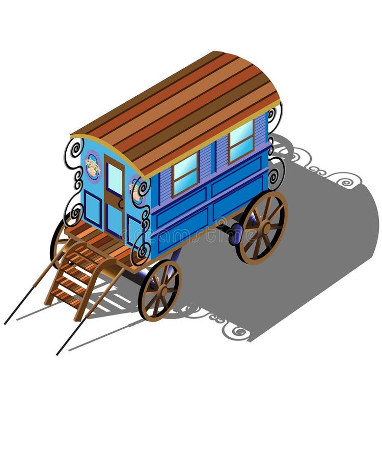 De Wagen van de zigeuner stock illustratie. Illustration of digitaal ...