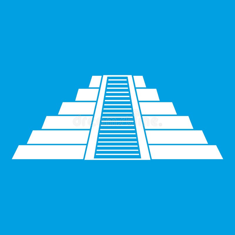 Ziggurat I Den Chichen Itza Symbolen, Enkel Stil Vektor Illustrationer ...
