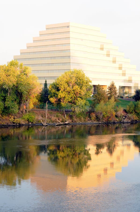Ziggurat reflected stock photo. Image of fashionable, surrounded - 7077422