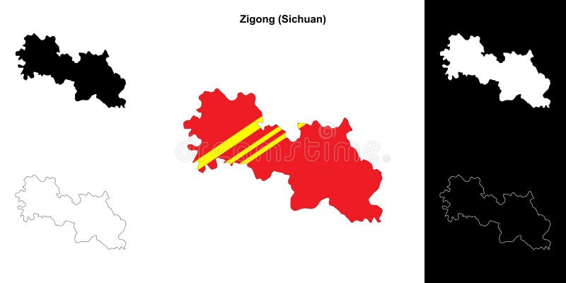 Zigong Outline Map Stock Illustrations – 2 Zigong Outline Map Stock ...