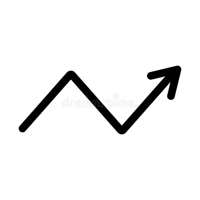 Zigzag Arrow Icon in Linear Style. Vector. Stock Vector - Illustration ...