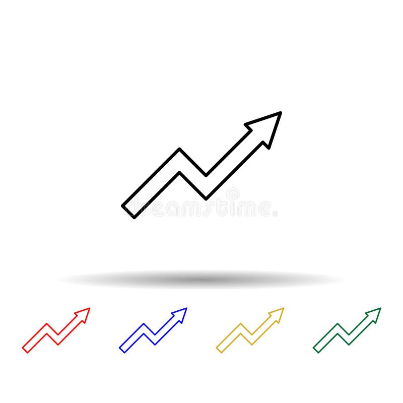 Zigzag Arrow Multi Color Style Icon Simple Thin Line Outline Vector Of Web Icons For Ui And Ux