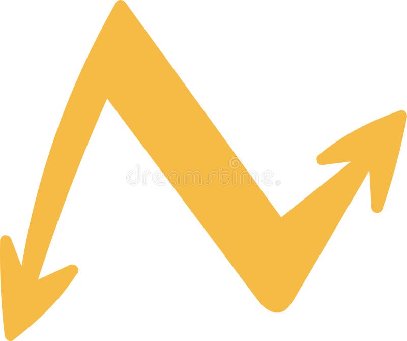 Zigzag Arrow with Sharp Points Stock Illustration - Illustration of ...