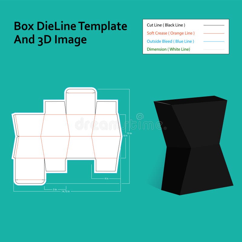 Zigzag Box Die Line Template, Vector Design Stock Illustration ...
