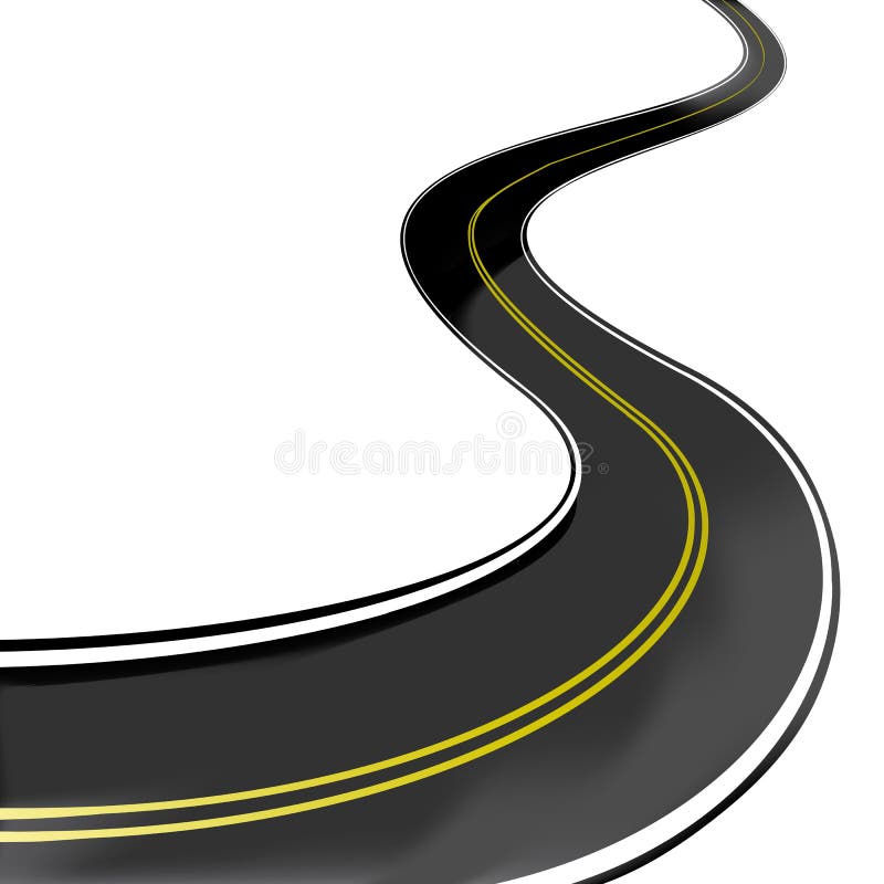 Zigzag de route illustration stock. Illustration du asphalte - 45534544