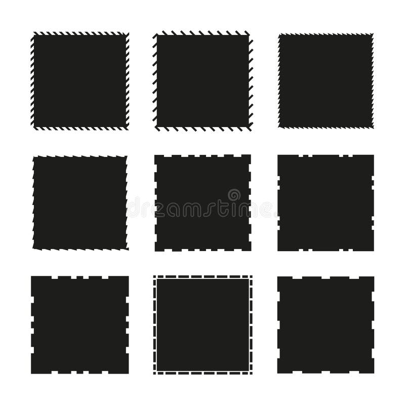 Zigzag Edge Square. Jagged Box Icon. Vector Black Shape. Geometric ...