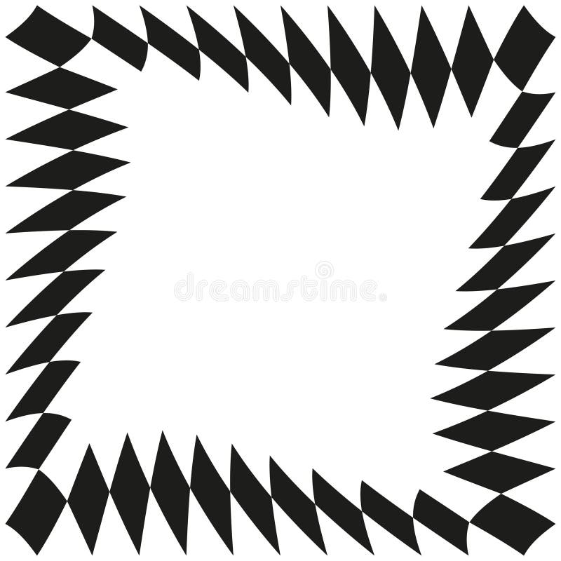 Zigzag Frame Border. Angular Pattern Edge. Sharp Diamond Outline ...