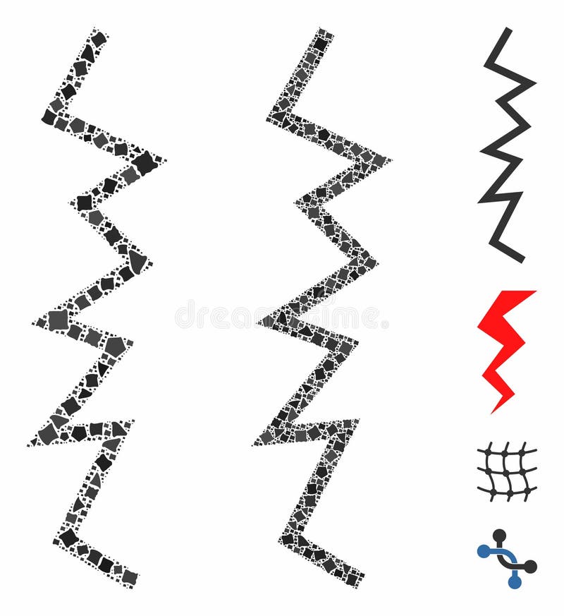 Zigzag Line Composition Icon of Unequal Pieces Stock Vector ...