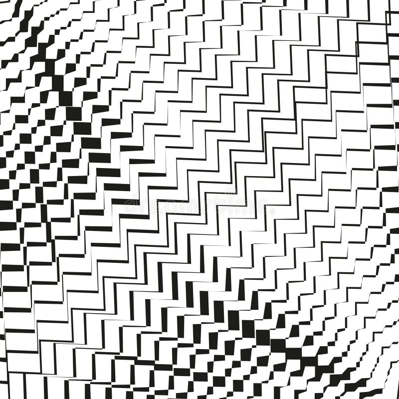Zigzag Line Distortion. Abstract Warped Pattern. Dynamic Optical Art ...