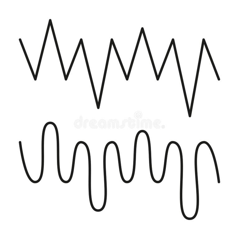 Zigzag Line Icon. Curved Path Symbol. Vector Waveform Shape. Black ...