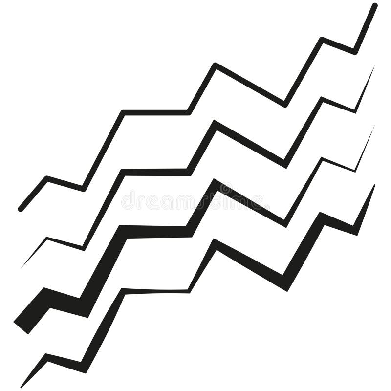 Zigzag Line Icon Sharp Angular Shape Abstract Jagged Pattern Dynamic
