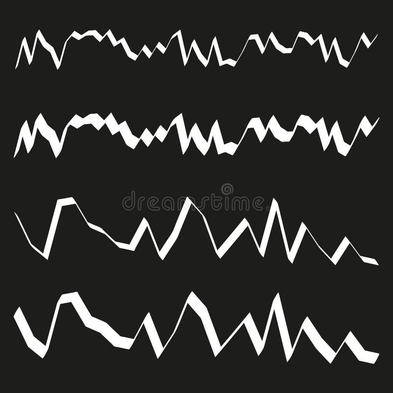 Zigzag Line Pattern. Black Jagged Vector. Abstract Irregular Shape ...