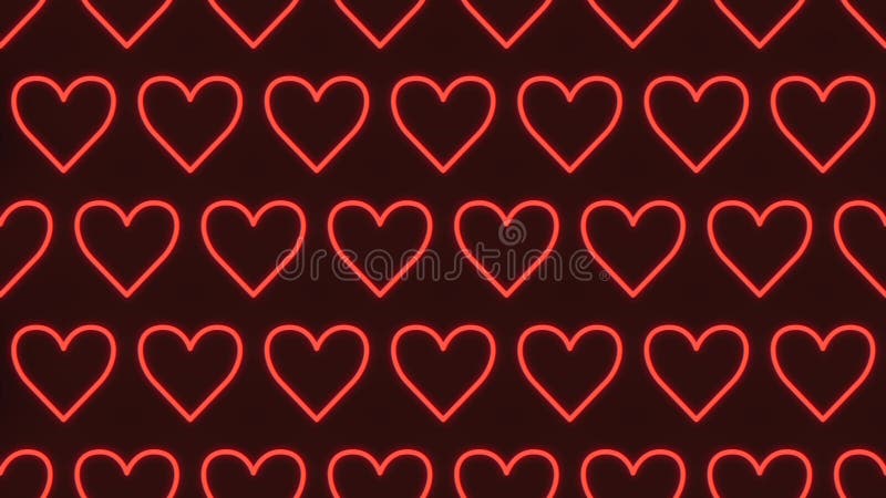 Zigzag Love a Repeating Pattern of Red Hearts on a Black Background ...