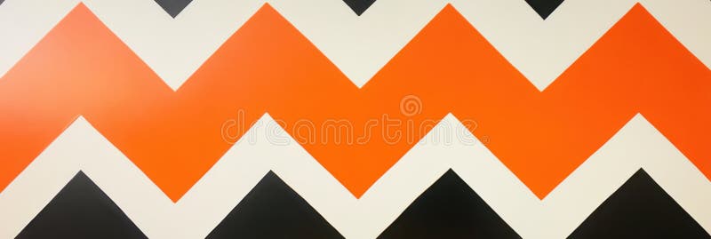 Zigzag Pattern with Bold Orange Black White Chevron Shapes Stock Image ...