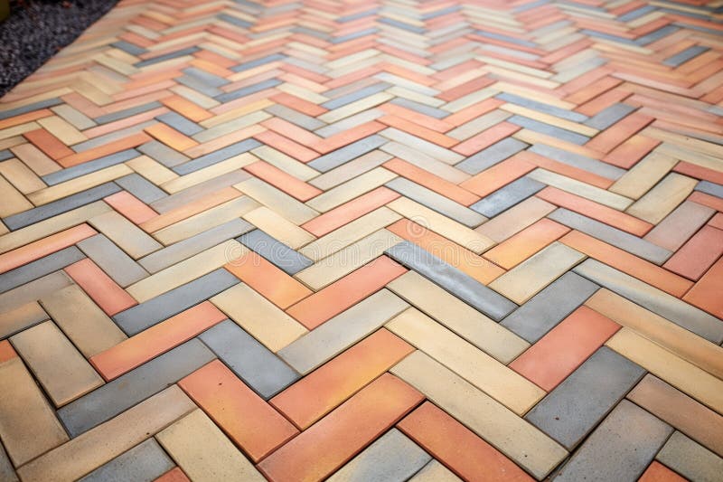 Zigzag Patterns of a Classic Herringbone Brick Path Stock Image - Image ...