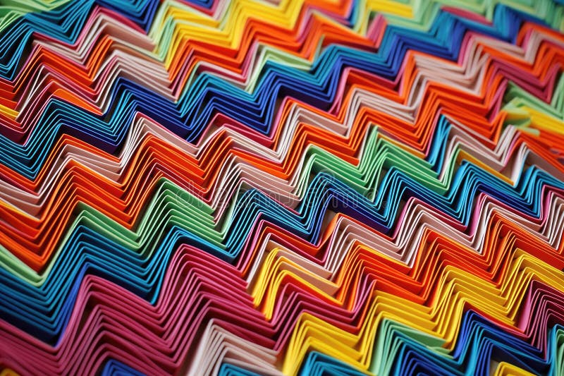 Zigzag Patterns Created Using Diverse Colored Paper Clips Stock Image ...