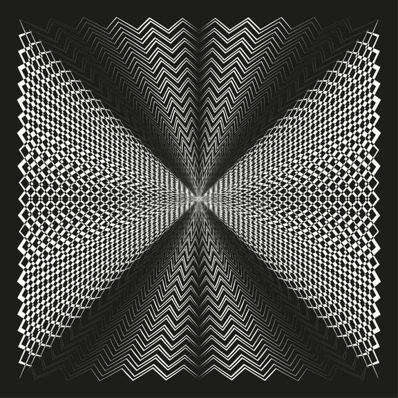 Zigzag Radial Pattern. Distorted Line Explosion. Abstract Graphic ...