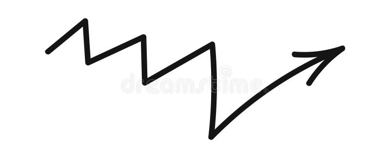 Zigzag Scribble Arrow Black Doodle Stock Vector - Illustration of sign ...