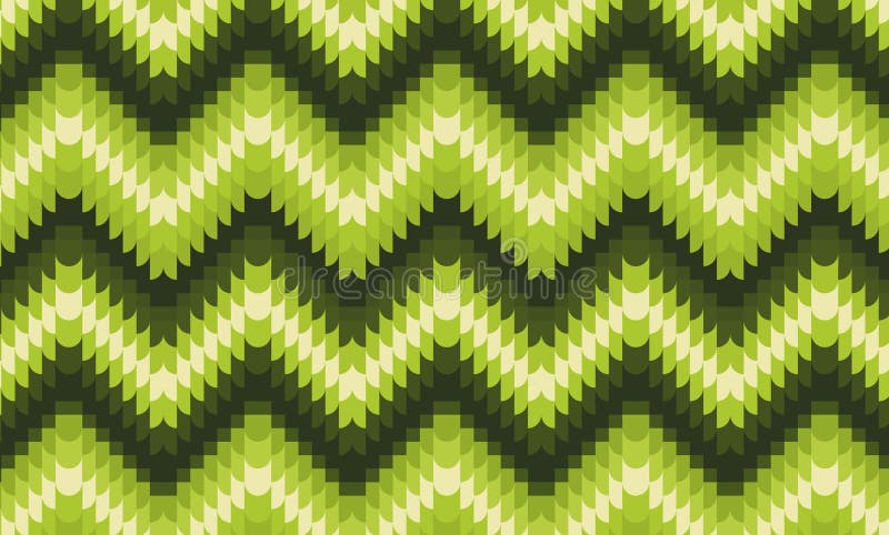 Zigzag Seamless Pattern on Green Background. Stock Illustration ...