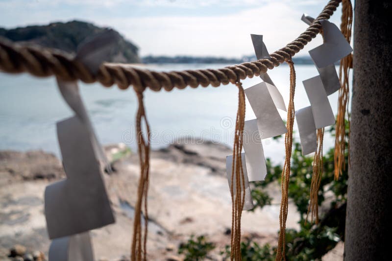 Zigzag-shaped Shide Hung at Japanese Shrines and Temples Stock Photo ...
