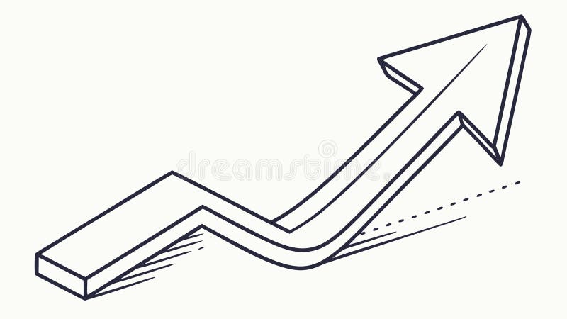 Zigzag Upward Arrow, Dynamic Growth and Overcoming Challenges Graphic ...