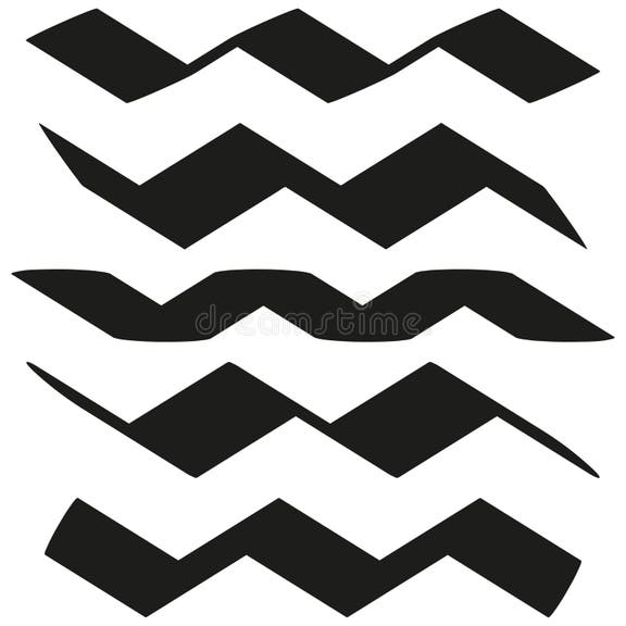 Zigzag Wave Symbol. Chevron Stripe Icon. Abstract Black Vector ...