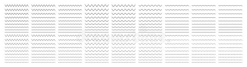 Zigzag Wave Line Patterns Element Stock Vector - Illustration of ripple ...