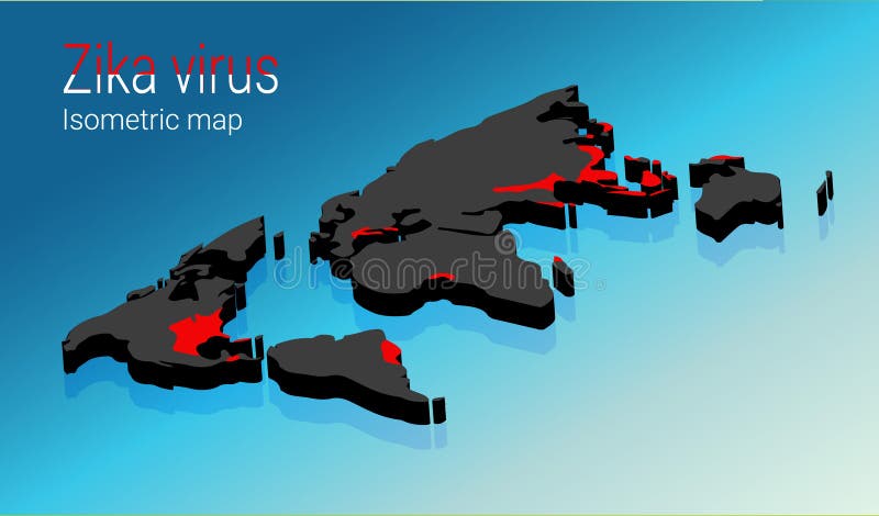 Zika Virus Infographic Include Transmission Worldwide. Isometric Map ...