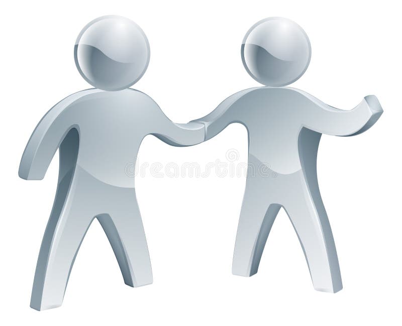 Zilveren Mensen Die Handen Schudden Vector Illustratie - Illustration ...