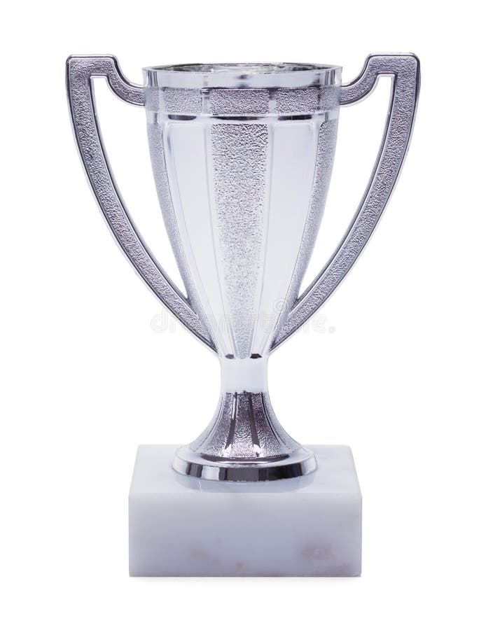 Zilveren Trofee Met Stadsachtergrond Succes En Voltooiingsconcept Sport ...