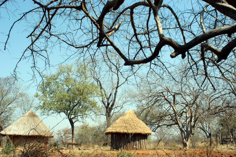 Zim Huts 01 stock photo. Image of zimbabwe, thatch, blue - 132438
