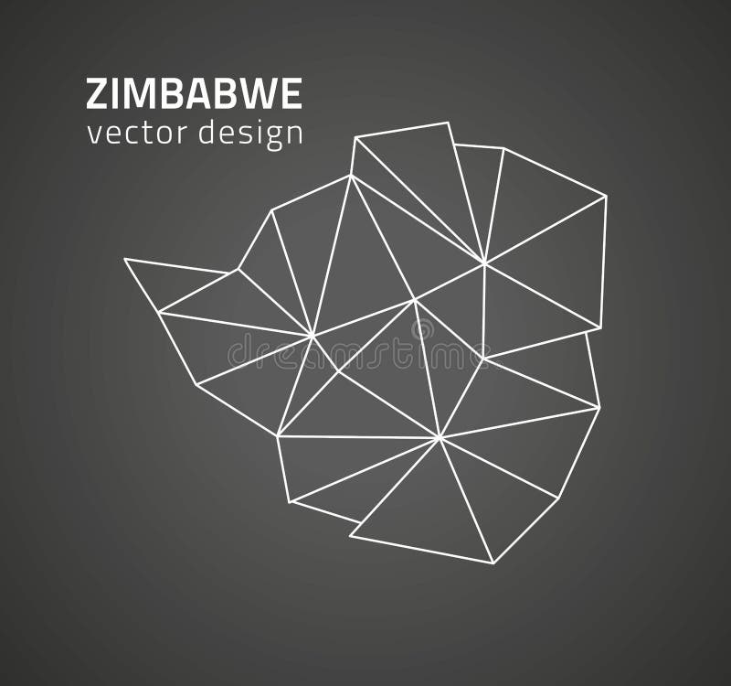 Zimbabwe Black Triangle Mosaic Outline Vector Map Stock Vector ...
