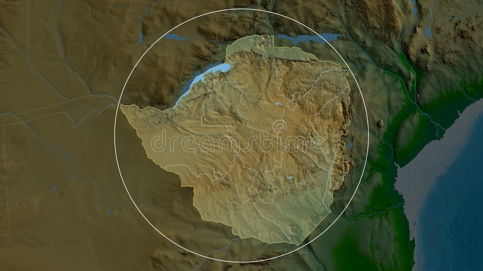 Zimbabwe - Circled. Physical Stock Illustration - Illustration of ...