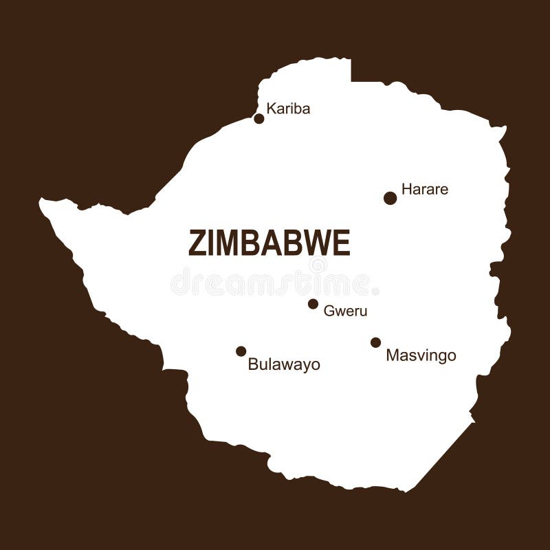 Zimbabwe country map stock vector. Illustration of white - 303804023