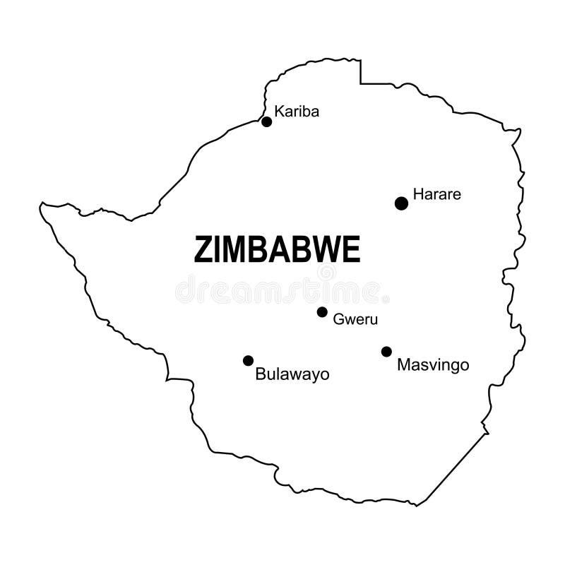 Zimbabwe country map stock vector. Illustration of topography - 303804027