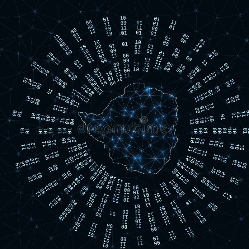 Zimbabwe digital map. stock vector. Illustration of boundary - 187716842