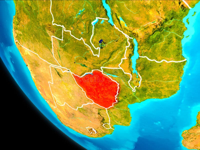 Zimbabwe on Earth from Space Stock Illustration - Illustration of ...