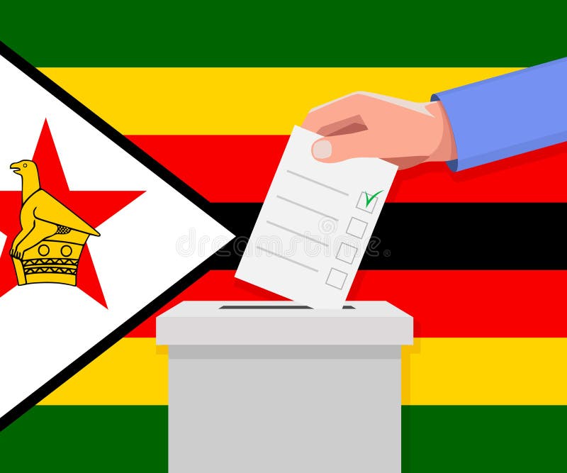 Zimbabwe Election Concept. Hand Puts Vote Bulletin Stock Vector ...