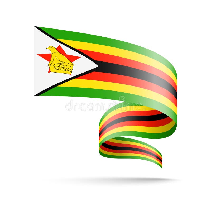 Zimbabwe Flag in the Wind. Flag on White Illustration Stock ...