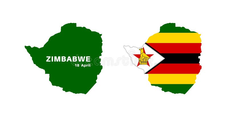 Zimbabwe flag and map set stock vector. Illustration of emblem - 395430465