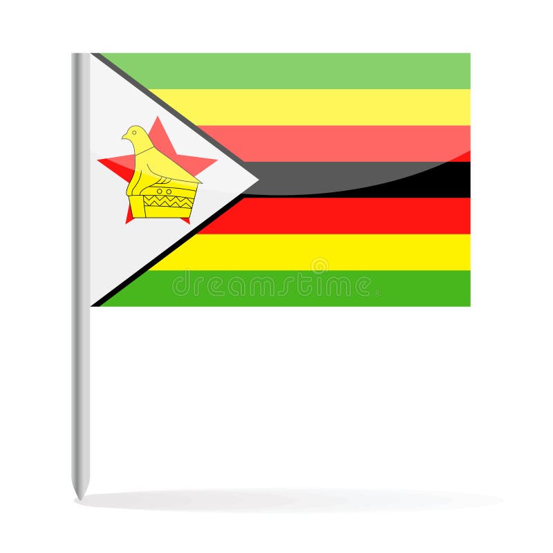 Zimbabwe Flag Pin Vector Icon Stock Illustration - Illustration of ...