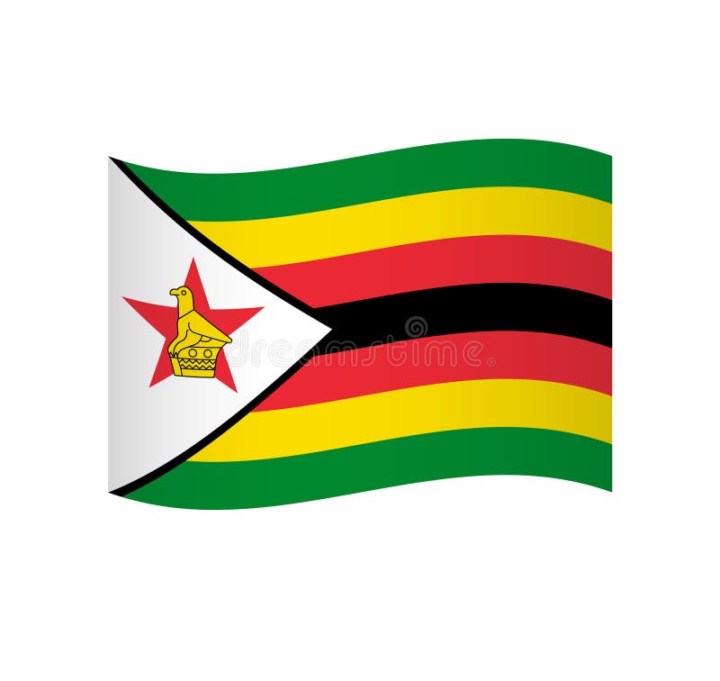 Wavy Vector Flag of Zimbabwe Stock Vector - Illustration of isometric ...