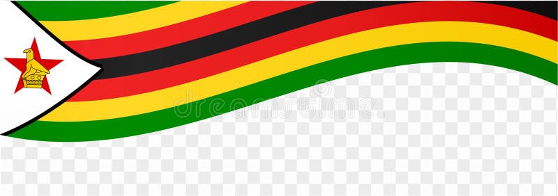 Zimbabwe Flag Wave Isolated on Png or Transparent Background Vector ...